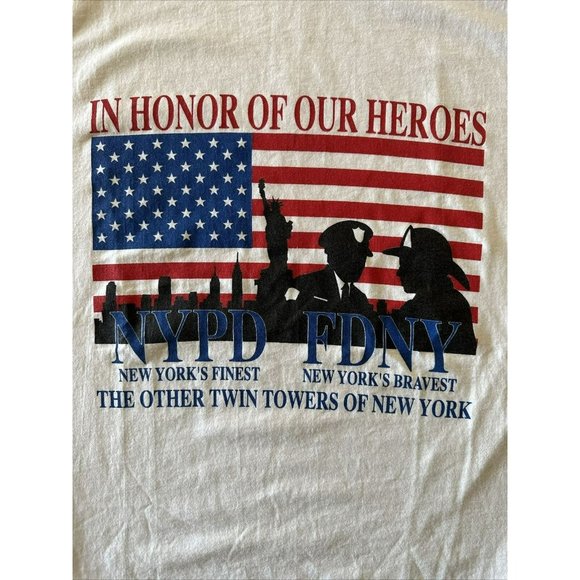 Jerzees | Shirts | Nypd Fdny T Shirt Size M Twin Towers | Poshmark